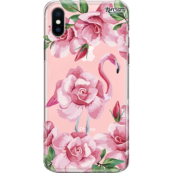 Capa Silicone NetCase Transparente Flamingo: Blooming Roses | CB Acessórios