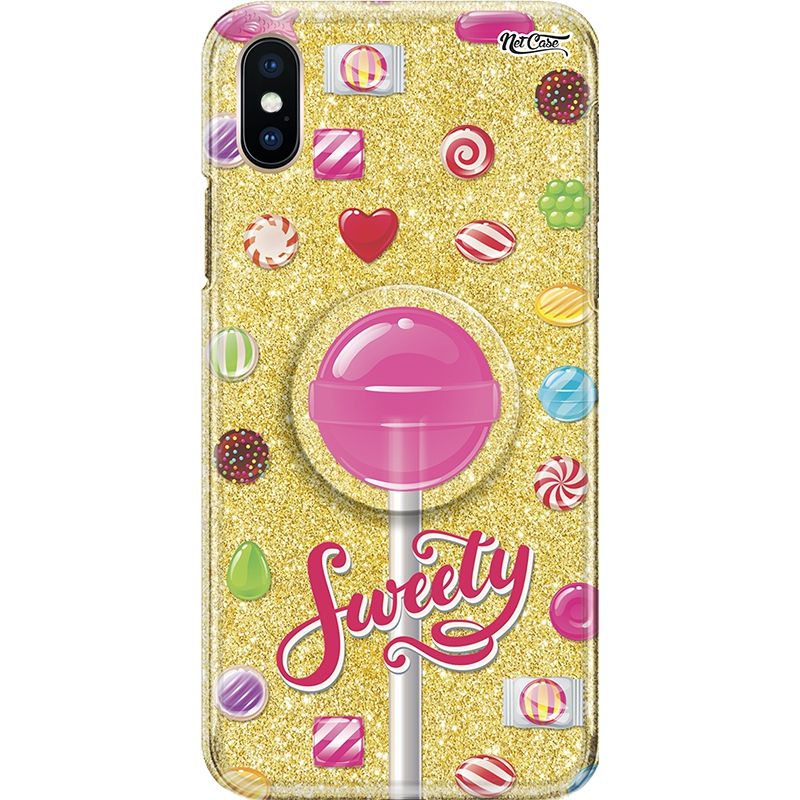 Capa Netcase Glitter + Pop 3in1 Dourado - Lollipop Sweety | CB Acessórios Capa Netcase Glitter + Pop 3in1 Dourado - Lollipop Sweety | CB Acessórios